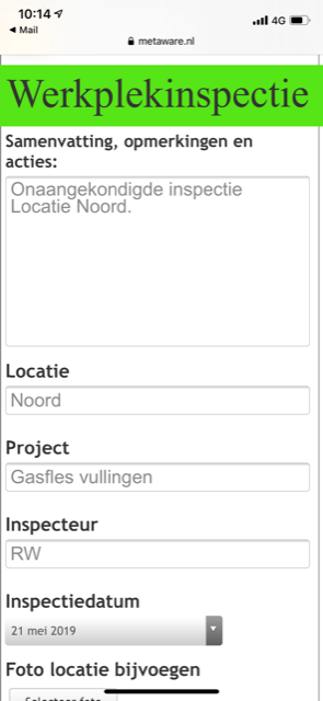Werkplek inspectie formulier, maar dan meteen digitaal
