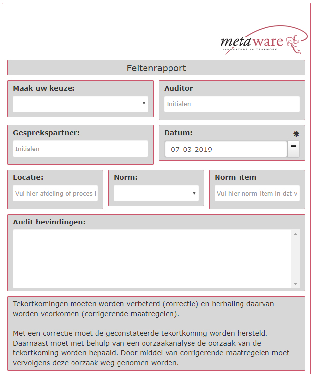 Audit formulier online: eerst de regels dan de software
