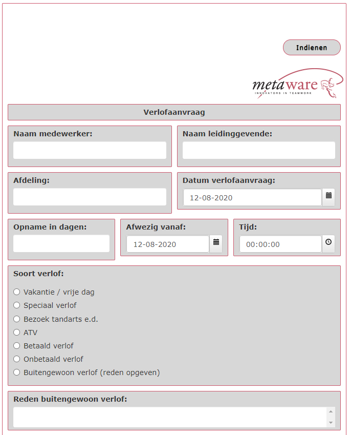 Formulier verlofaanvraag online: eerst regels dan software
